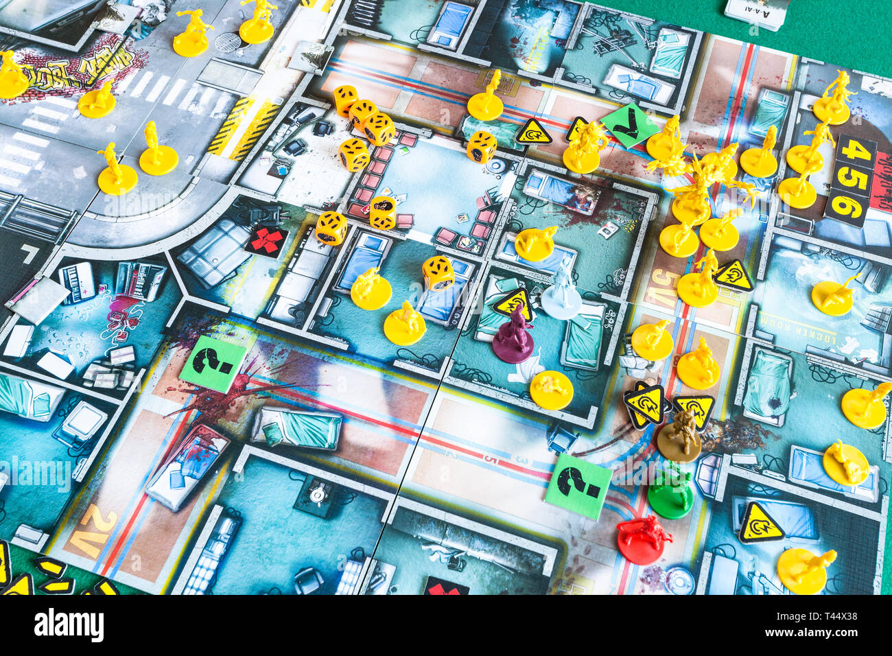 MOSCOW, RUSSIA - APRIL 3, 2019: gameplay of Zombicide collaborative ...