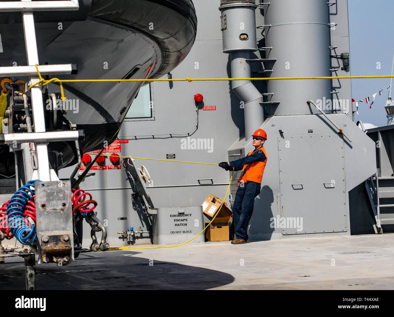 Soldiers of the U.S. Army's 97th Transportation Company, Landing Craft ...