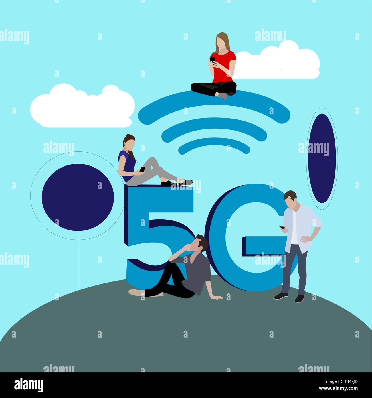Innovation connection fifth generation wireless. 5G digital connection for communication and ...