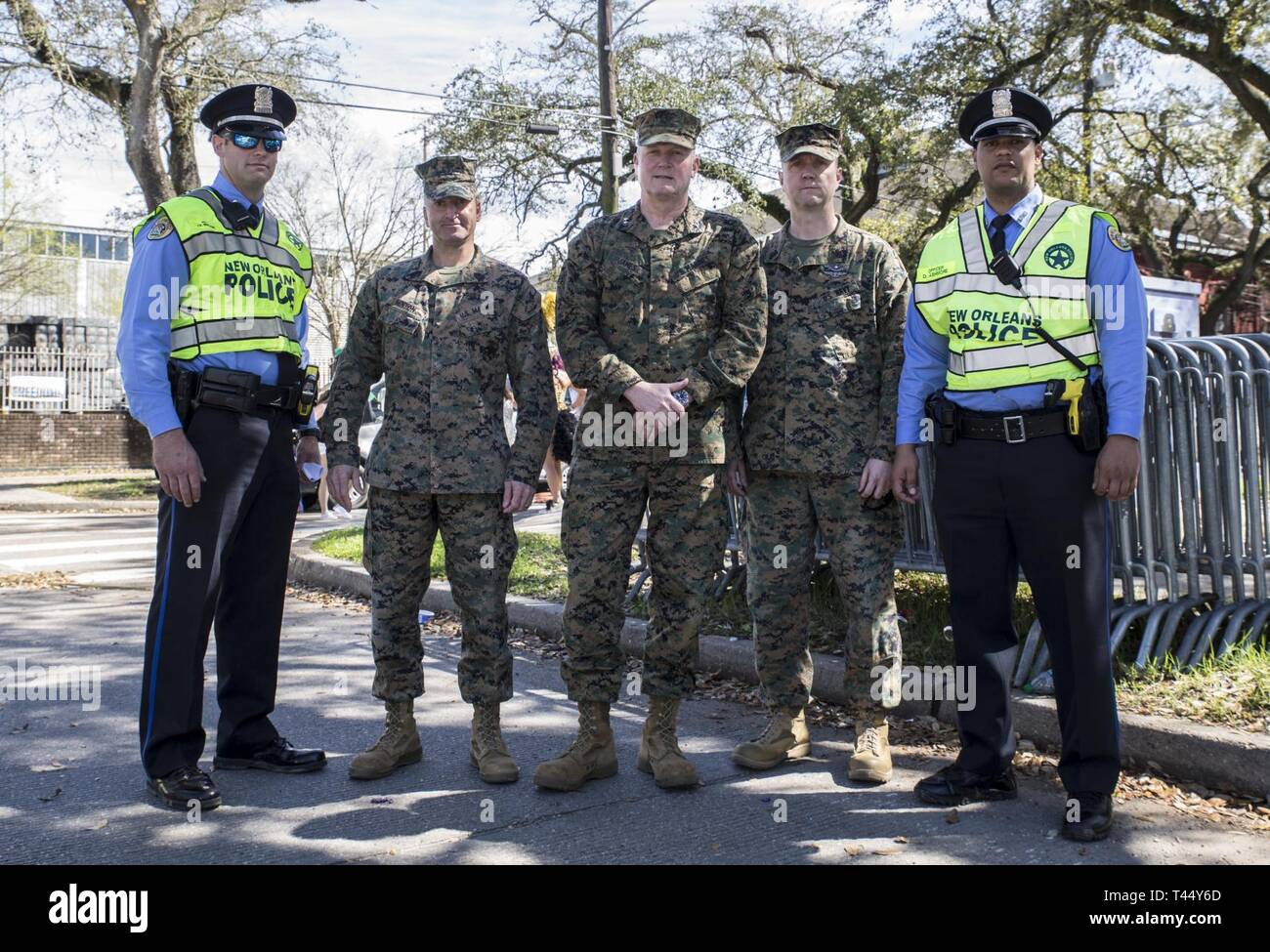 Maj. Gen. Bradley S. James (center), commander of Marine Forces Reserve ...