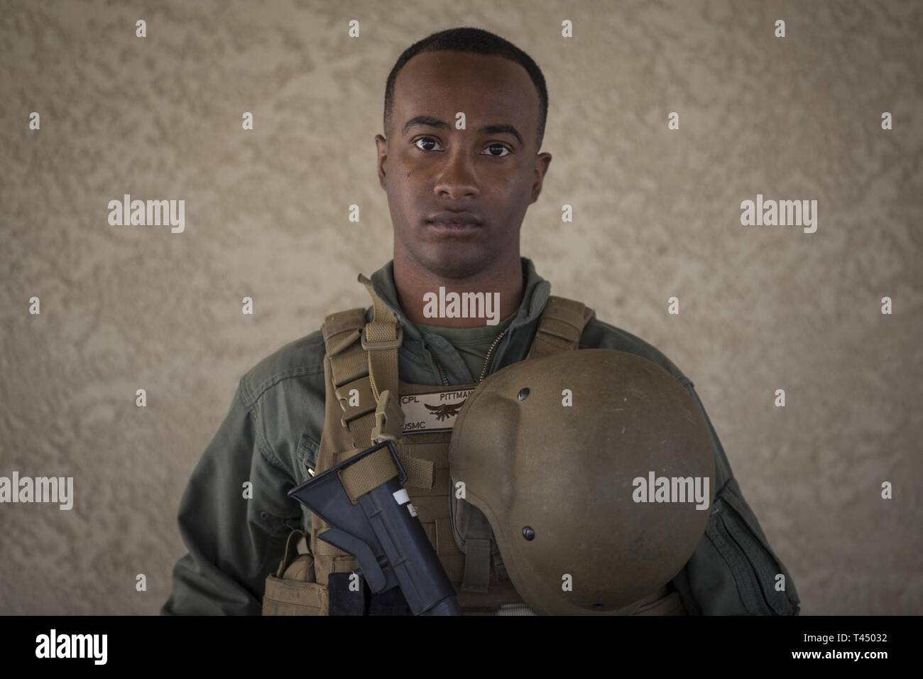 U.S. Marines with the Provost Marshal's Office (PMO), Headquarters and ...