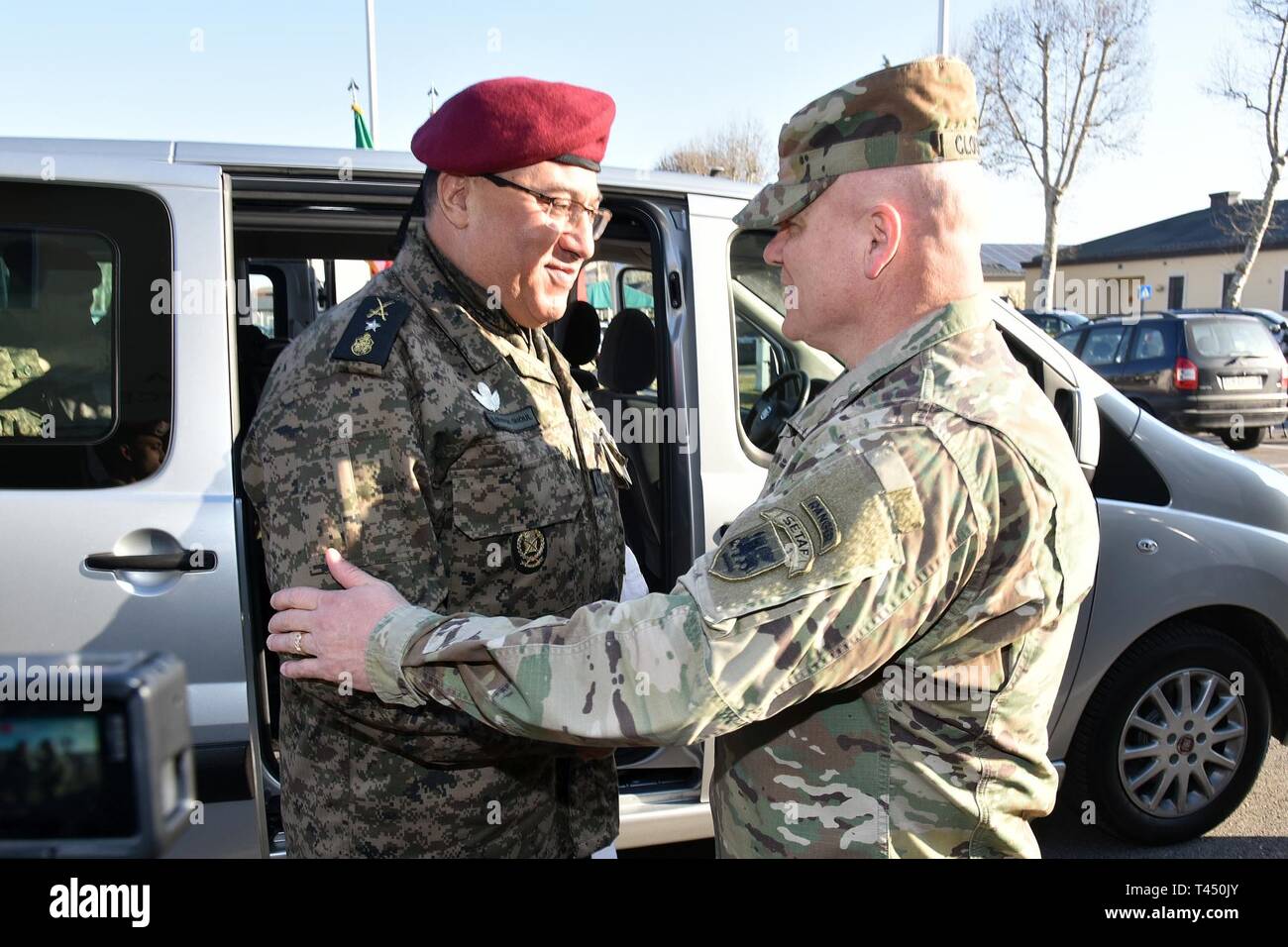 Maj. Gen. Roger L. Cloutier (right), U.S. Army Africa commanding ...
