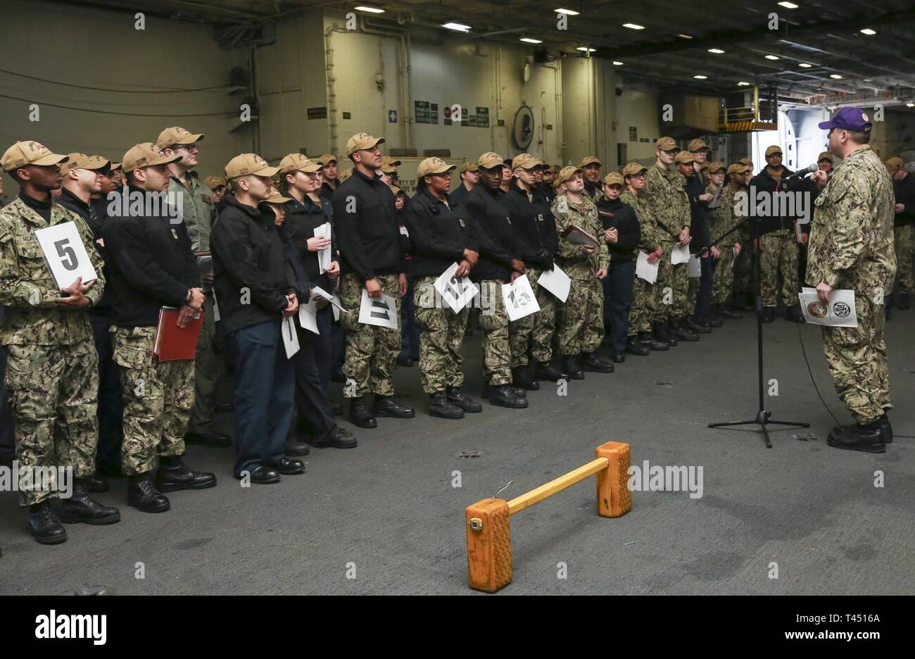 (Feb. 26, 2019) Sailors prepare for a zone inspection aboard the Nimitz ...
