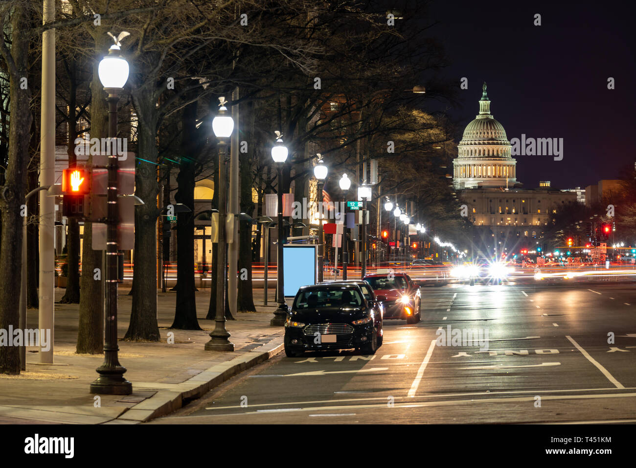 US Capitol Building at sunset along street in Washington, DC, USA Stock ...