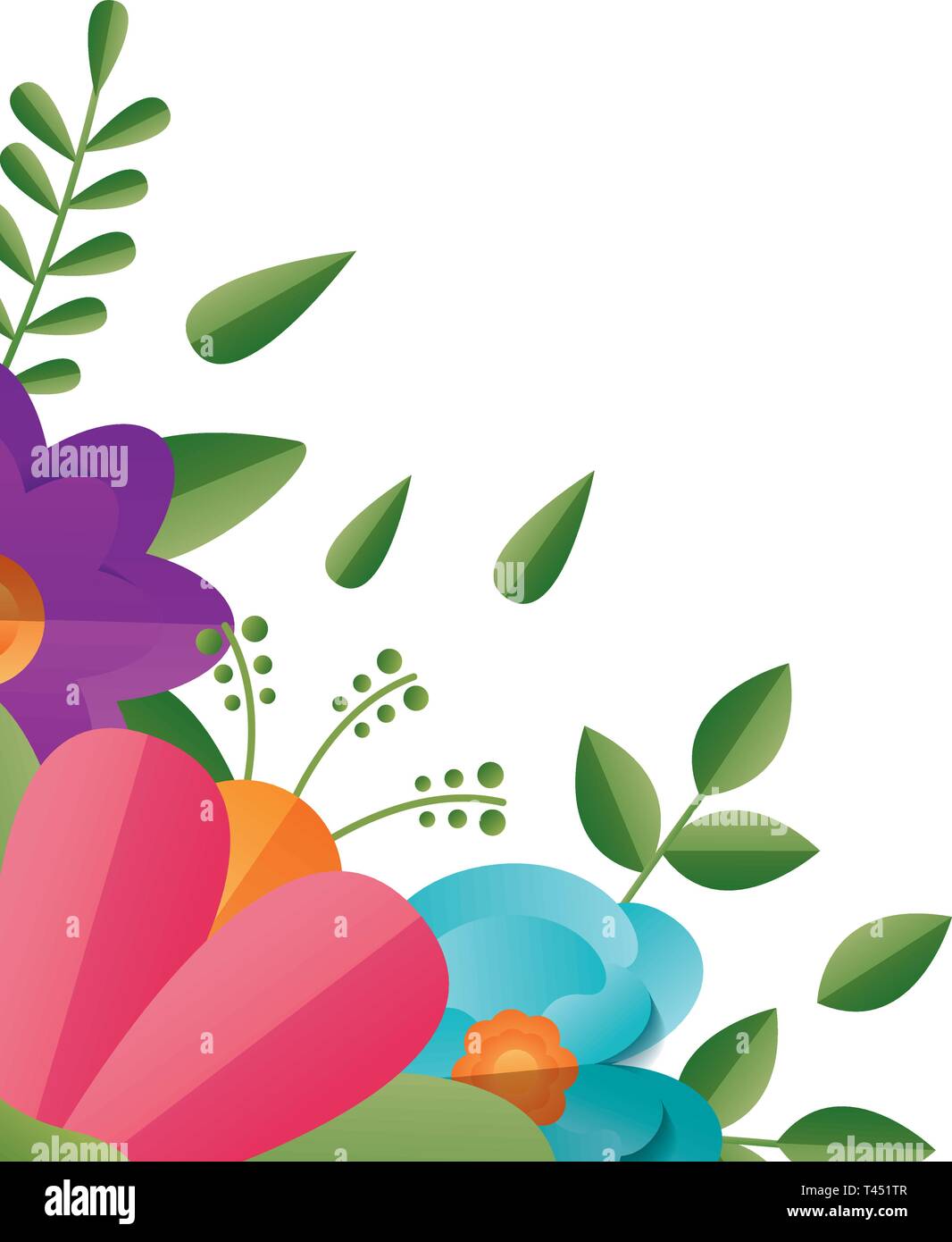 flowers leaves decoration Stock Vector Image & Art - Alamy