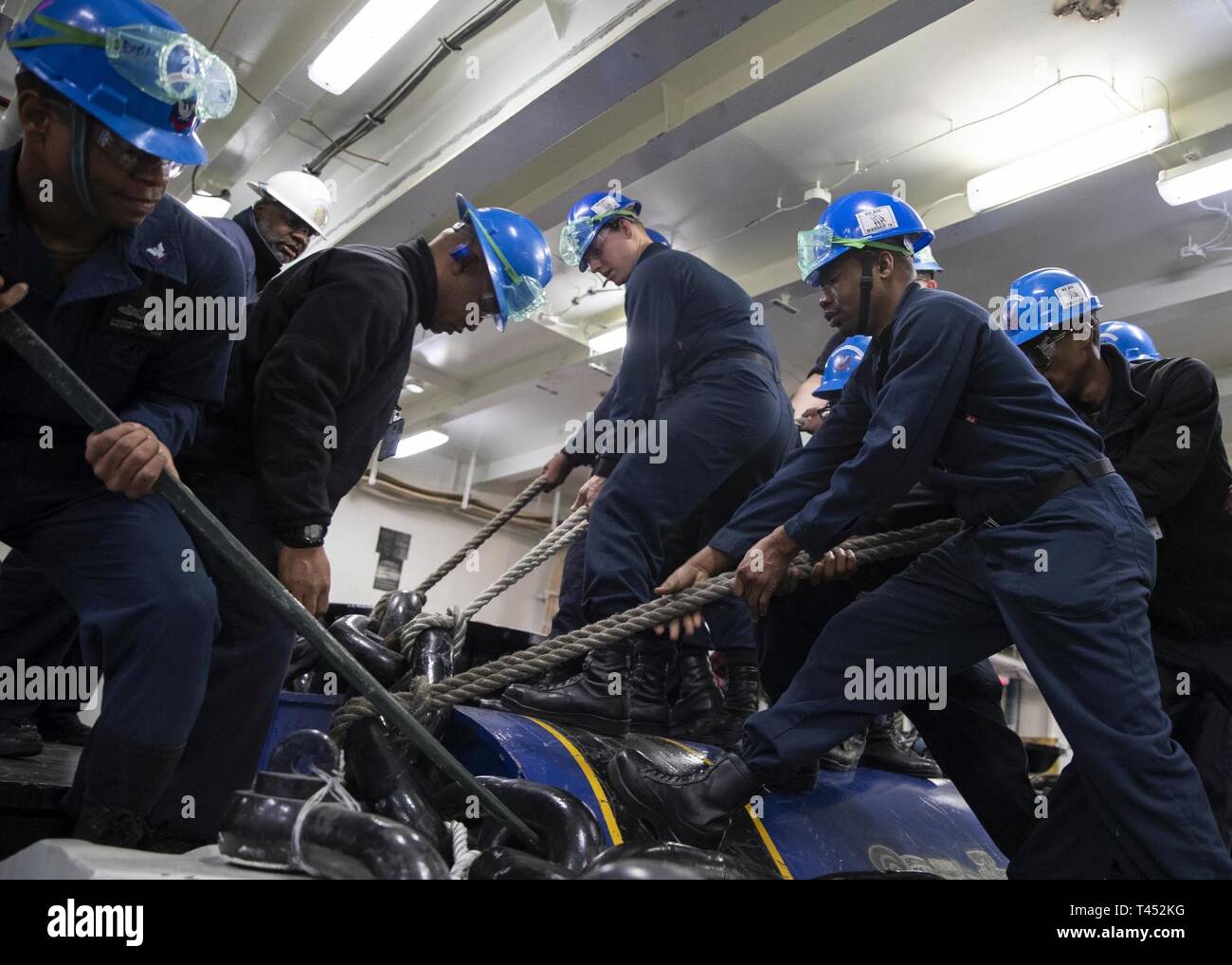 NEWPORT NEWS, Va. (Feb. 27, 2019) Sailors assigned to USS Gerald R ...