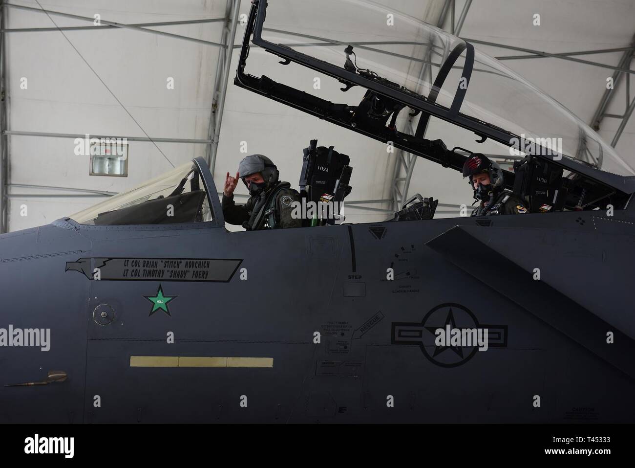 From left, Gen. Mike Holmes, commander of Air Combat Command, and Capt ...