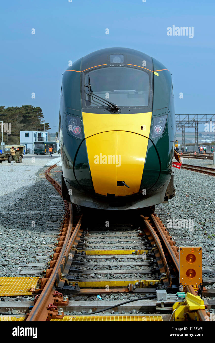 Long Rock, Penzance, UK. 13th April 2019. GWR Intercity class 802-101 ... Long Rock, Penzance, UK. 13th April 2019. GWR Intercity class 802-101 ...