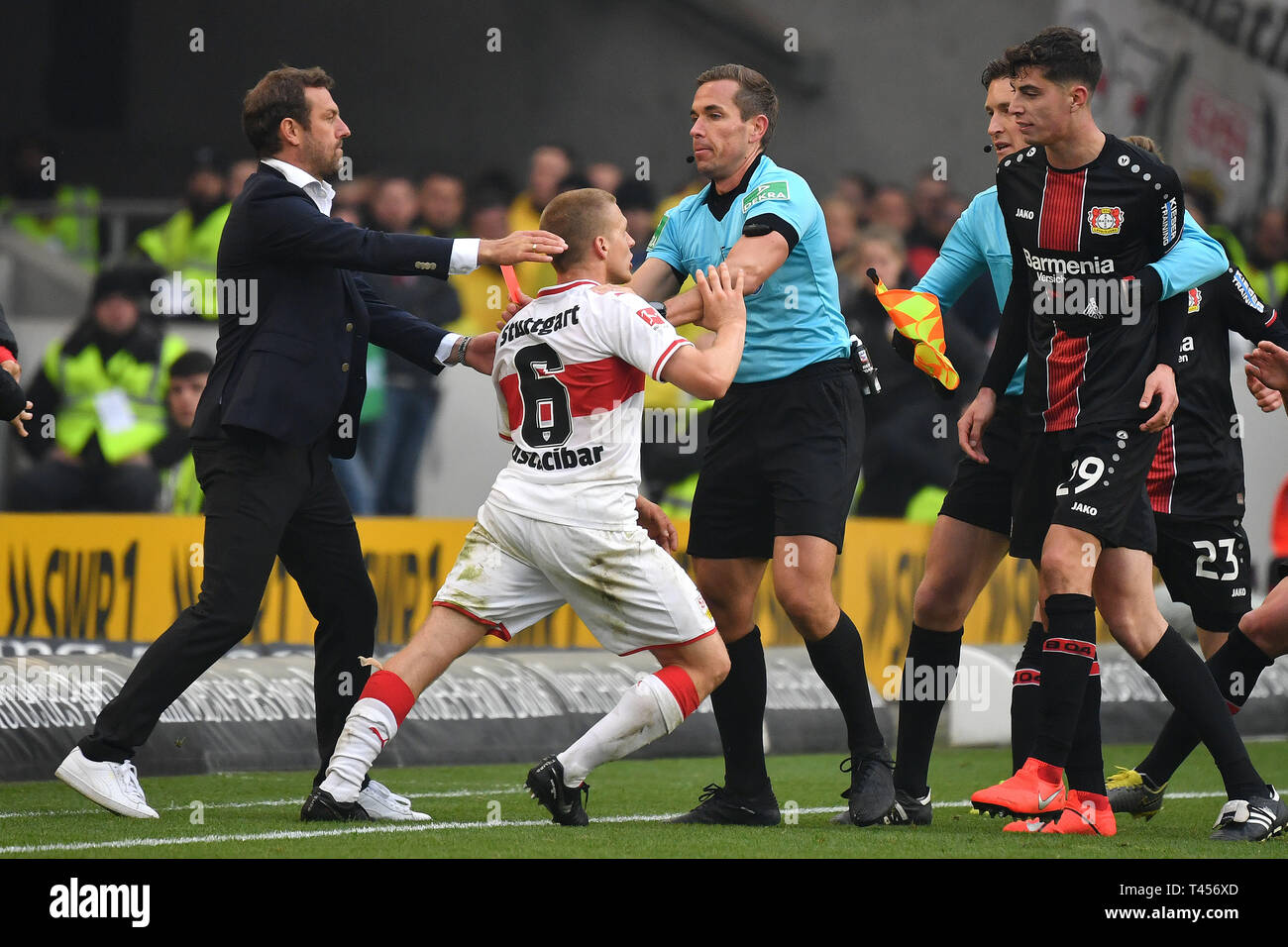 Referee red card dispute hi-res stock photography and images - Alamy