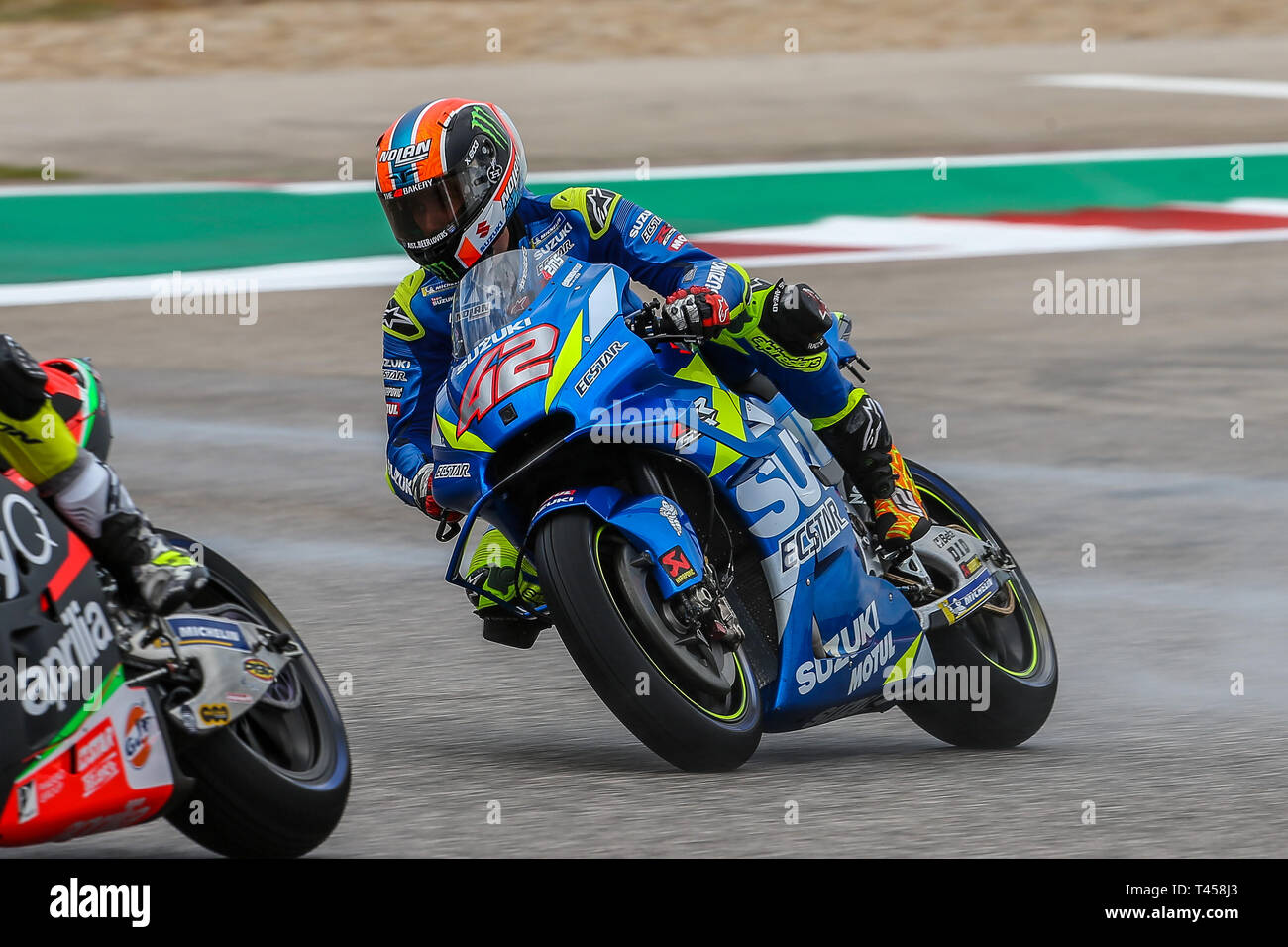Austin, Texas, USA. 13th Apr, 2019. Alex Rins (42) in action before the ...