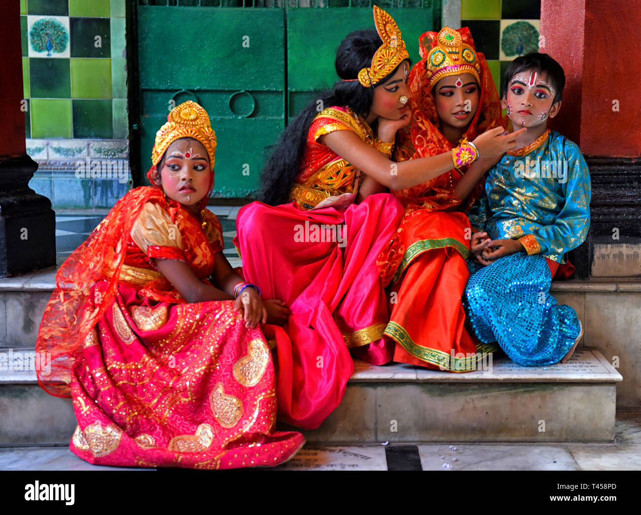 Children are seen dressed up as different Hindu Godess as per the ...