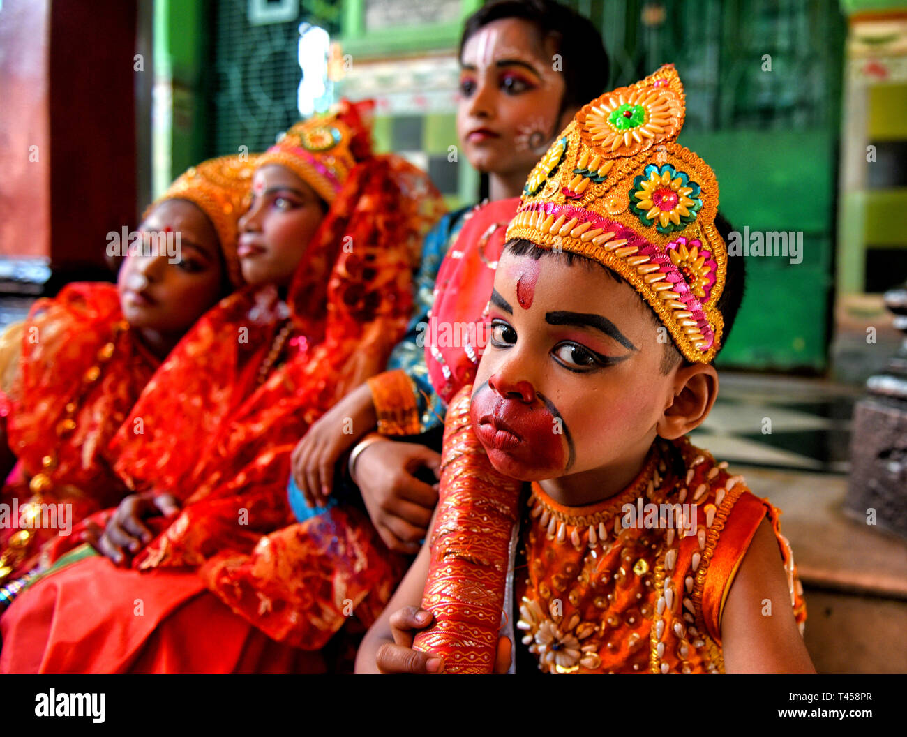 Children are seen dressed up as different Hindu Godess as per the ...