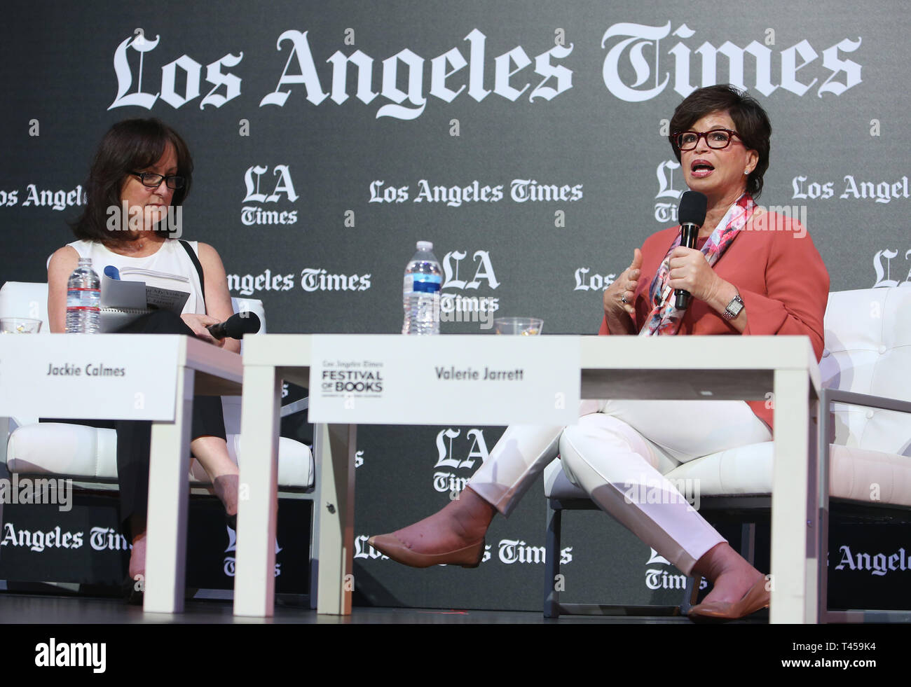 Los Angeles, Ca, USA. 13th Apr, 2019. Valerie Jarrett, Jackie Calmes ...