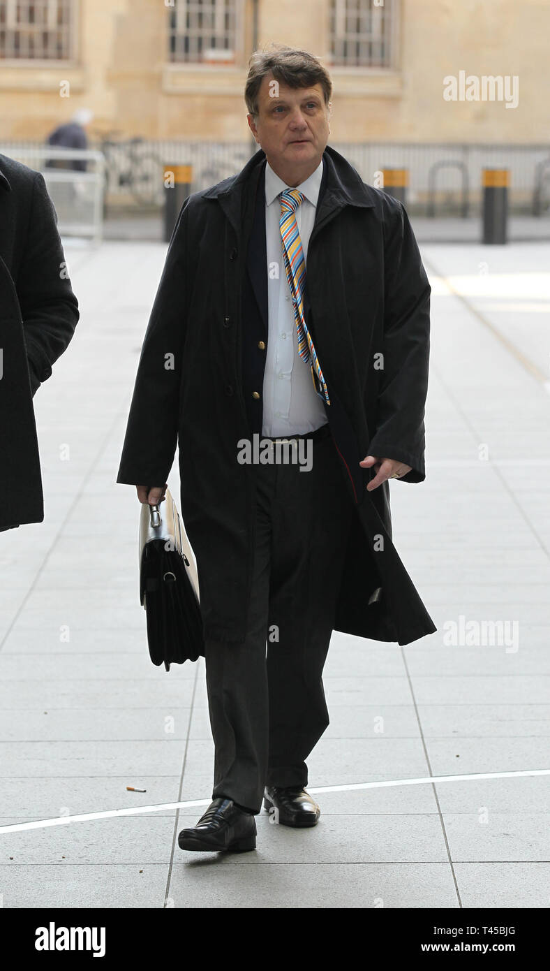 London, UK. 14th Apr, 2019. Gerard Batten arrives at the BBC studios ...