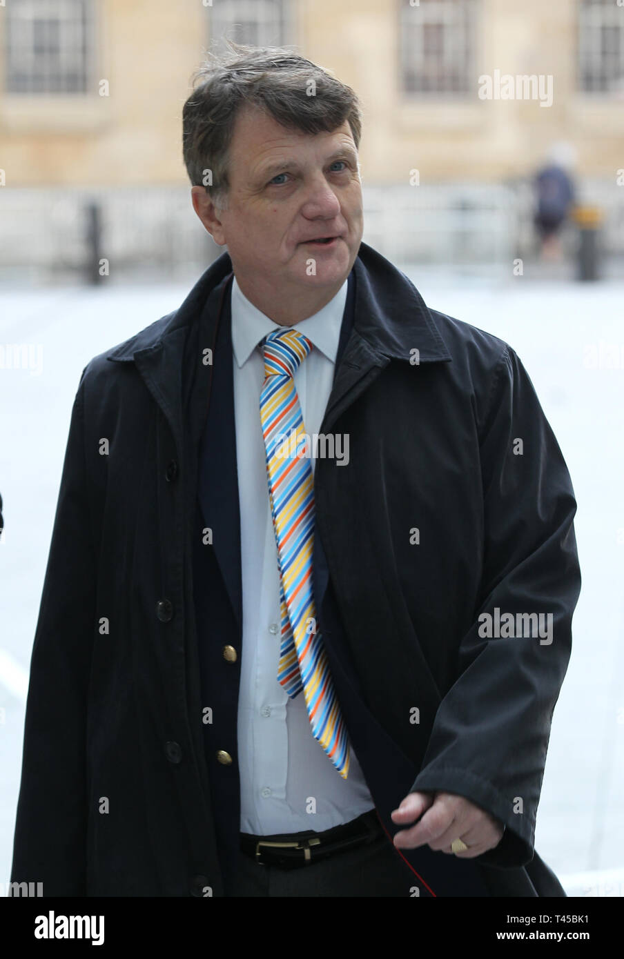 London, UK. 14th Apr, 2019. Gerard Batten arrives at the BBC studios ...