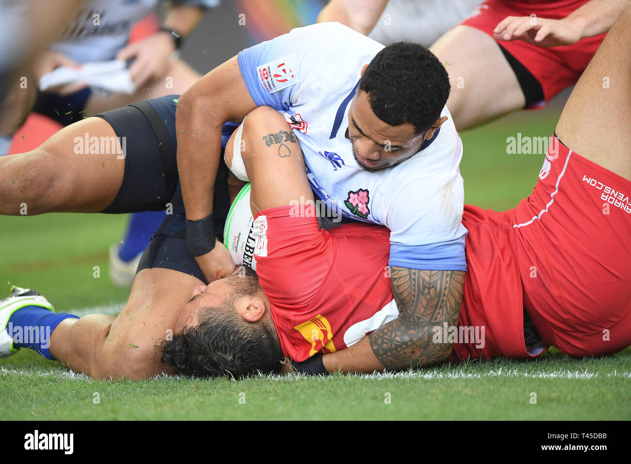 Singapore. 14th Apr, 2019. (L-F) Mike Fuailefau (CAN) - Michael Toloke ...