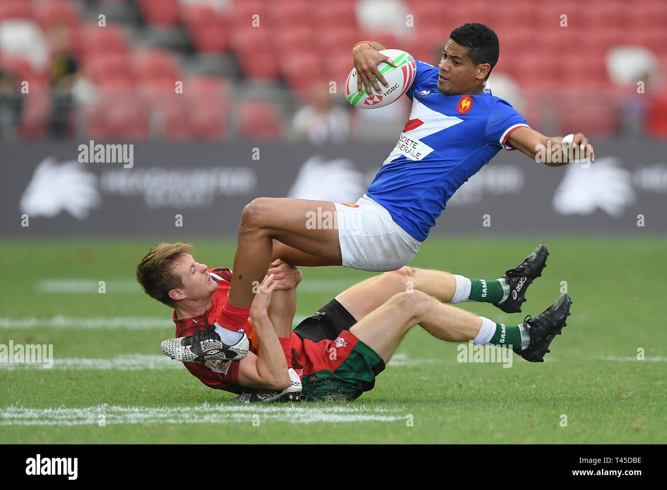 Singapore. 14th Apr, 2019. (L-F) Oscar Dennis (KEN) - Remi Siega (FRA ...
