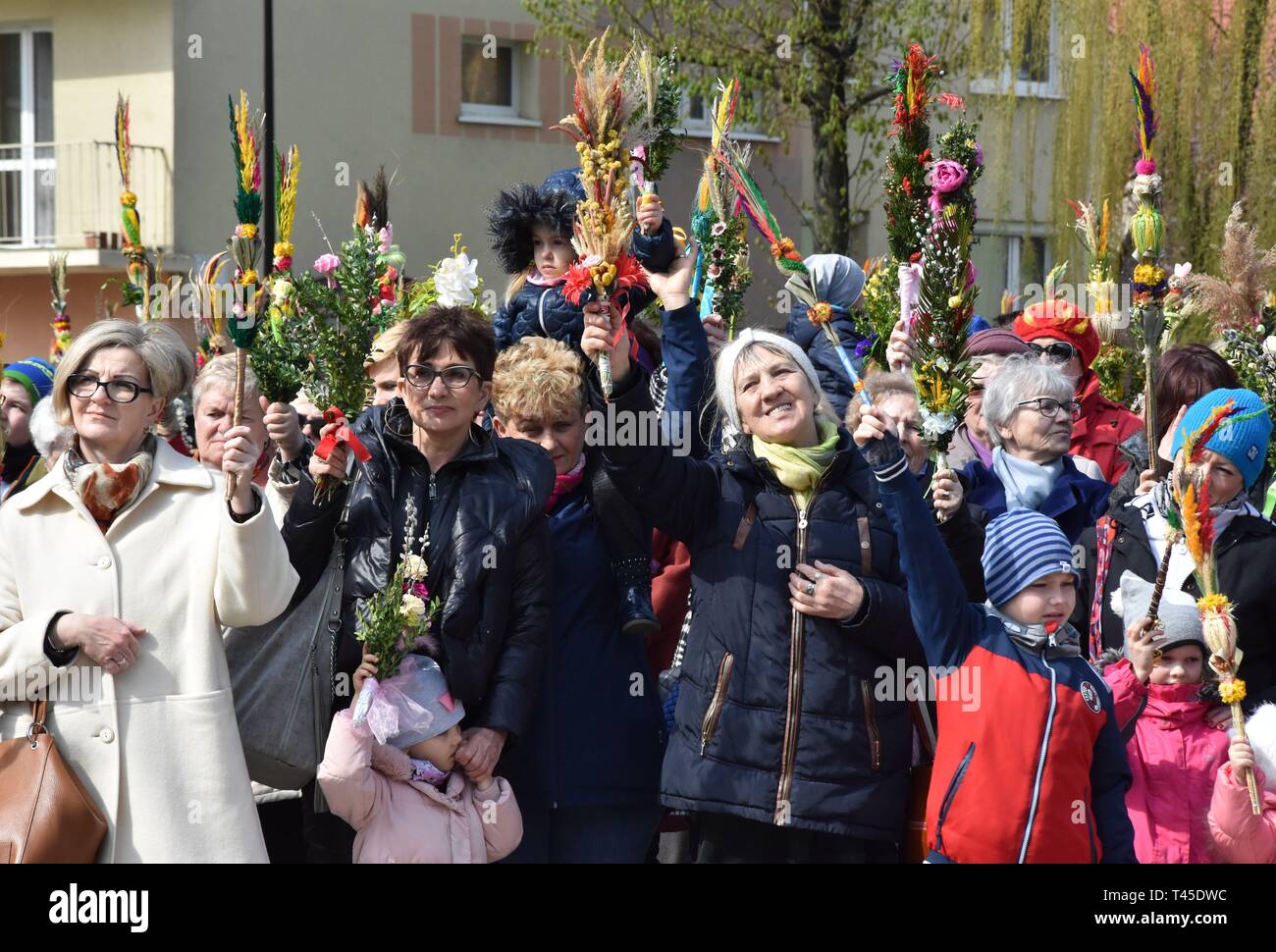 Lubin, Poland. 14th Apr, 2019. Palm Sunday in the Catholic Church ...