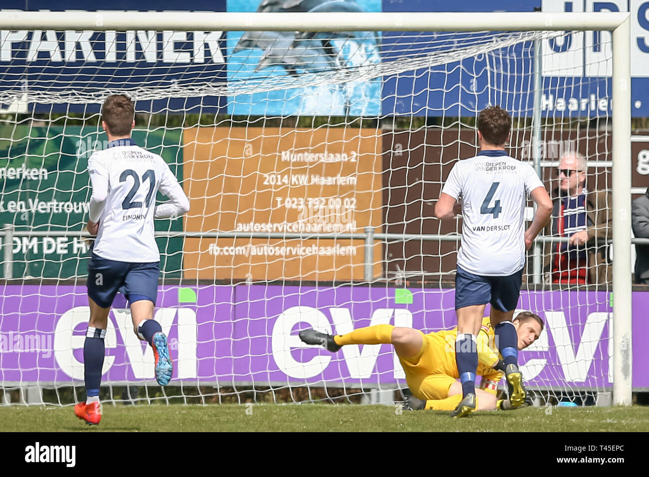 Haarlem, Netherlands. 14th Apr, 2019. Sportpark HFC, Tweede Divisie ...