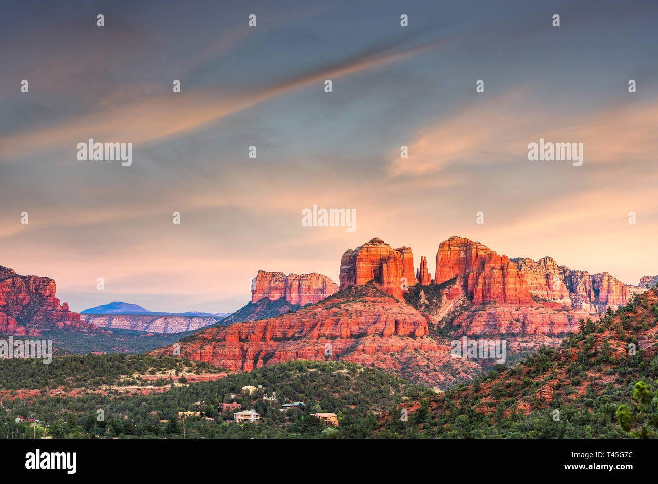 Sedona, Arizona, USA at Red Rock State Park at dusk Stock Photo - Alamy