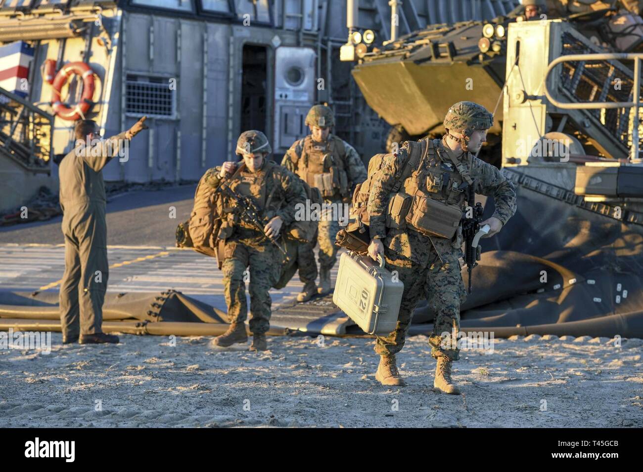 PENDLETON, Calif. (Feb. 23, 2019) Marines attached to Beach Master Unit ...