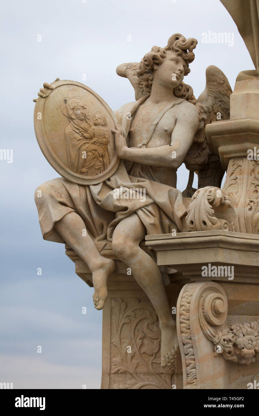 Baroque statue of an angel from the sculptural group of Saint Francis ...