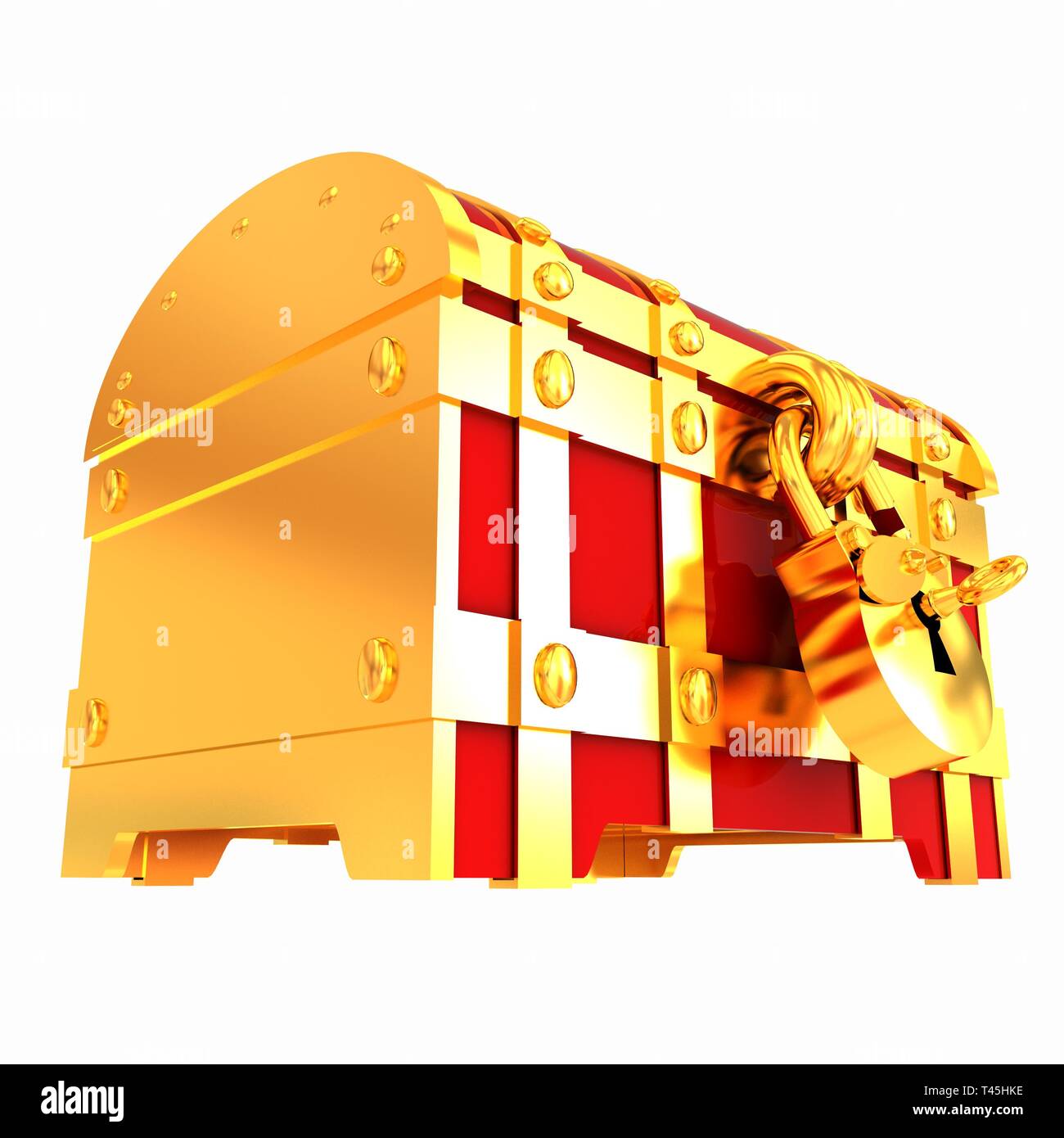 Treasure chest drawing with color Cut Out Stock Images & Pictures - Alamy