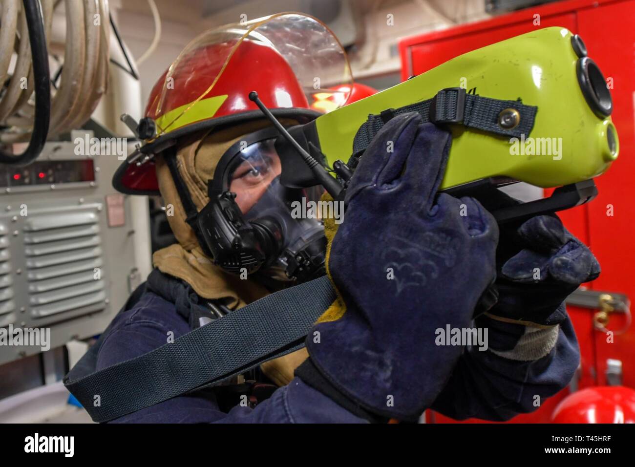 GULF OF OMAN (Feb. 27, 2019) Damage Controlman 2nd Class Brener Dib ...