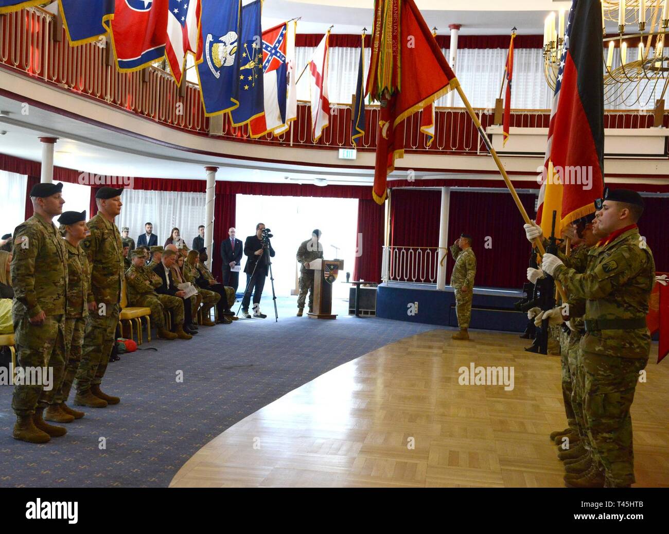Left to right: Lt. Col. William R. Kost, outgoing 39th Transportation ...
