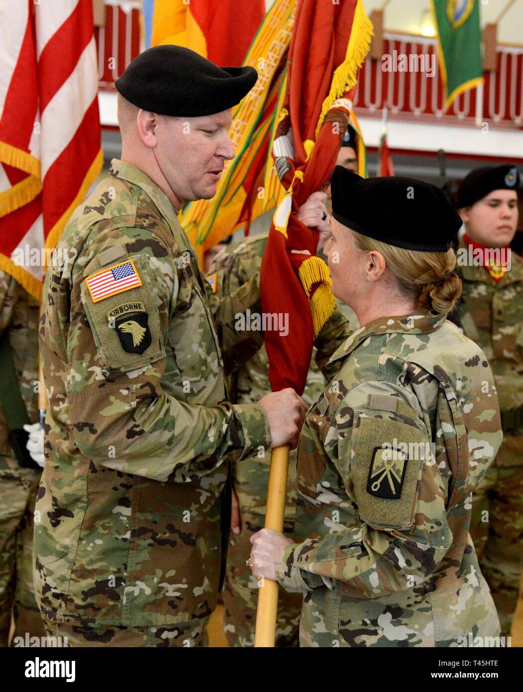 Col. Michelle K. Donahue, Commander, 16th Sustainment Brigade passes ...