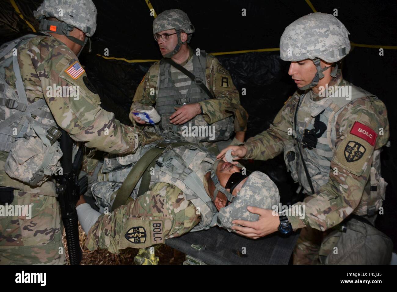 Basic Officer Leadership Couse (BOLC) students undergoing medical ...