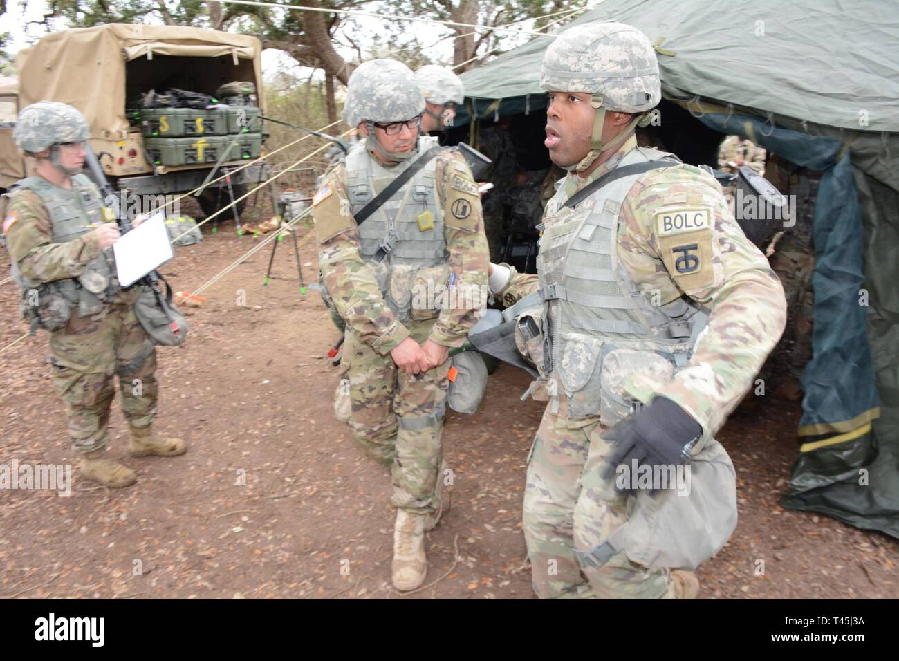 Basic Officer Leadership Couse (BOLC) students undergoing medical ...