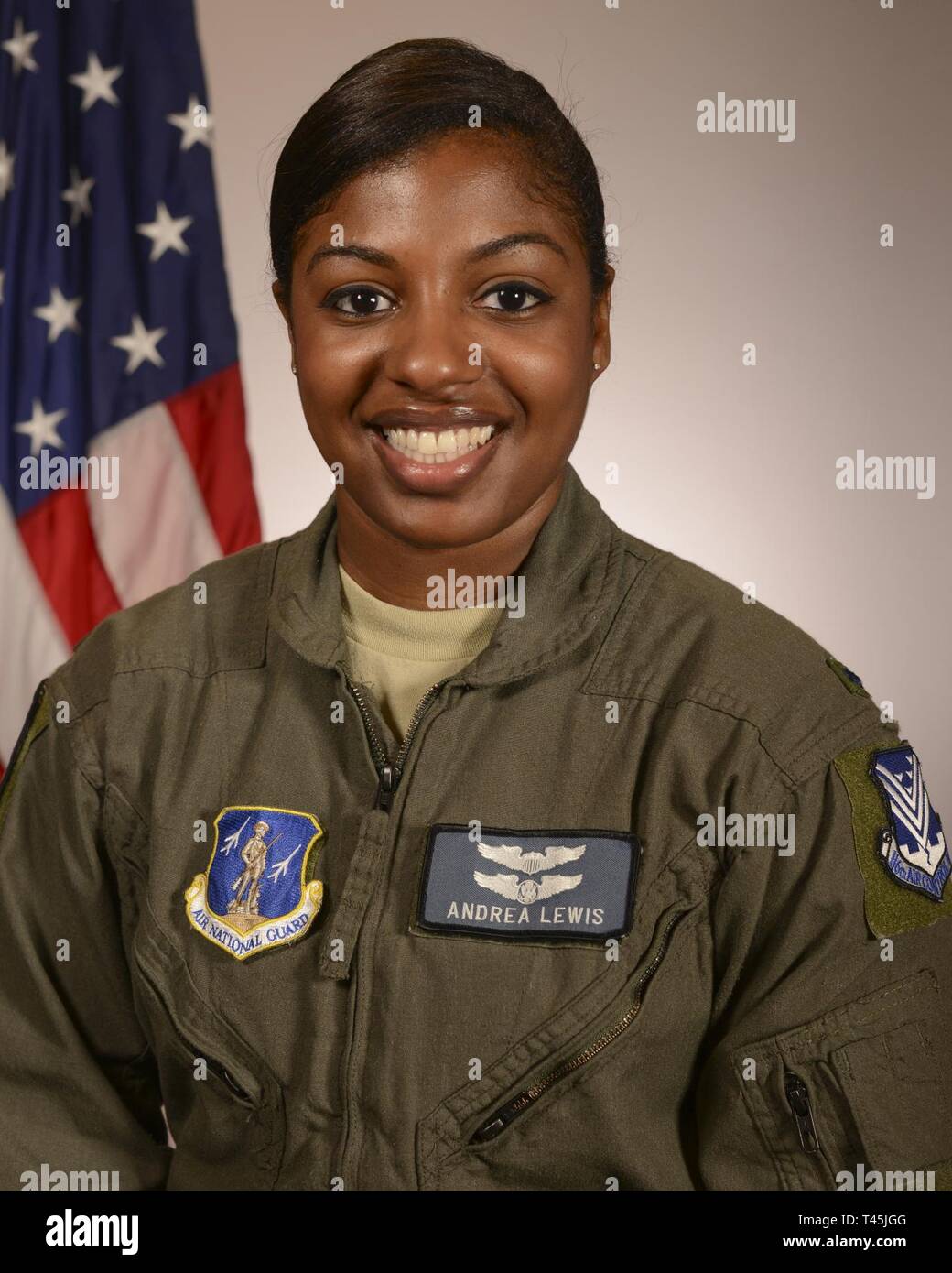 U.S. Air Force 1st Lt. Andrea Lewis, a pilot with the 116th Air Control ...