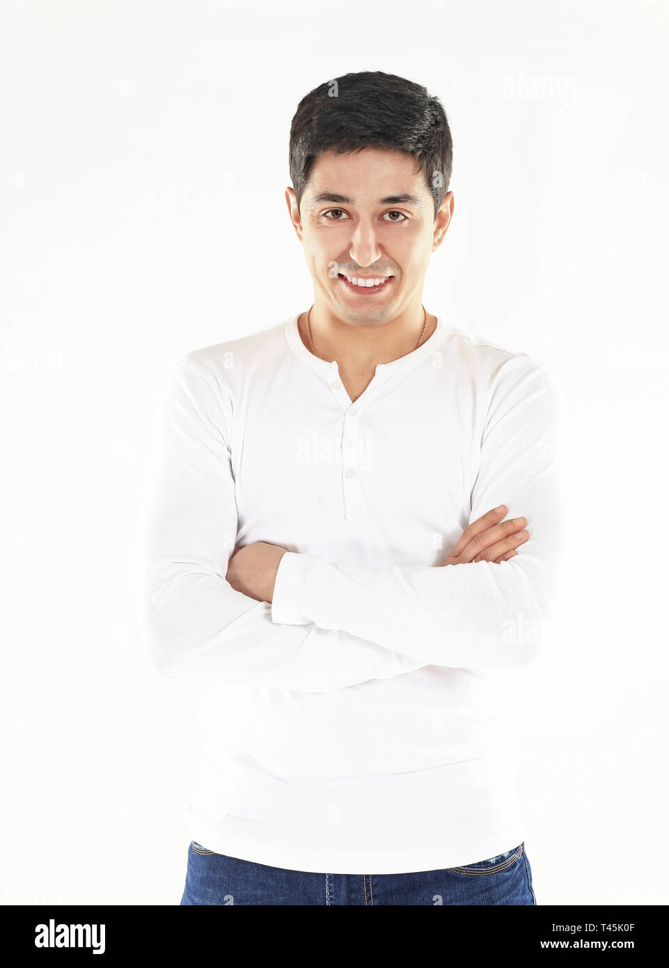 portrait of a modern handsome men.isolated on white background Stock ...