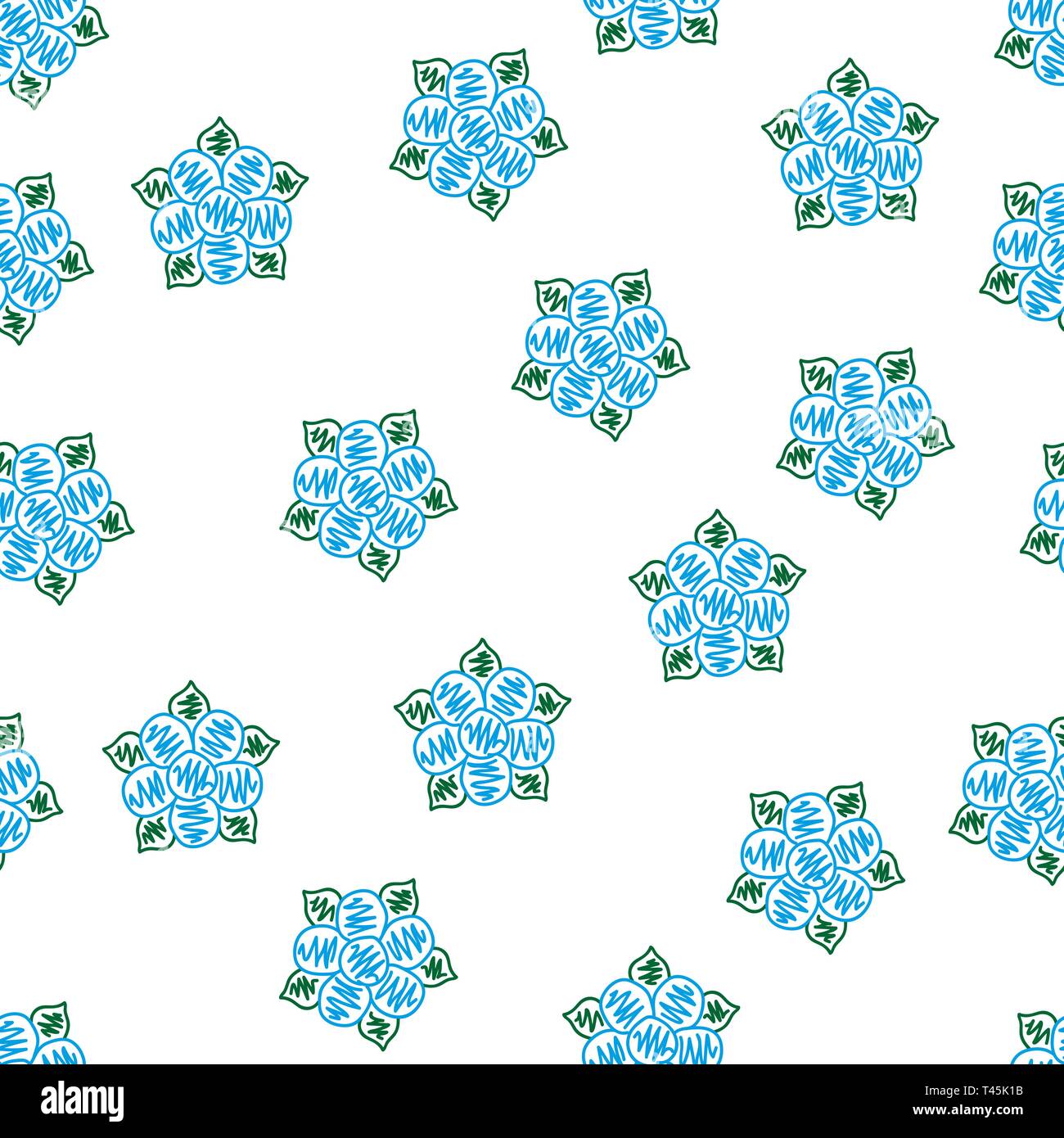 Hand drawn colorful flower decorative vector abstract seamless eps10 ...