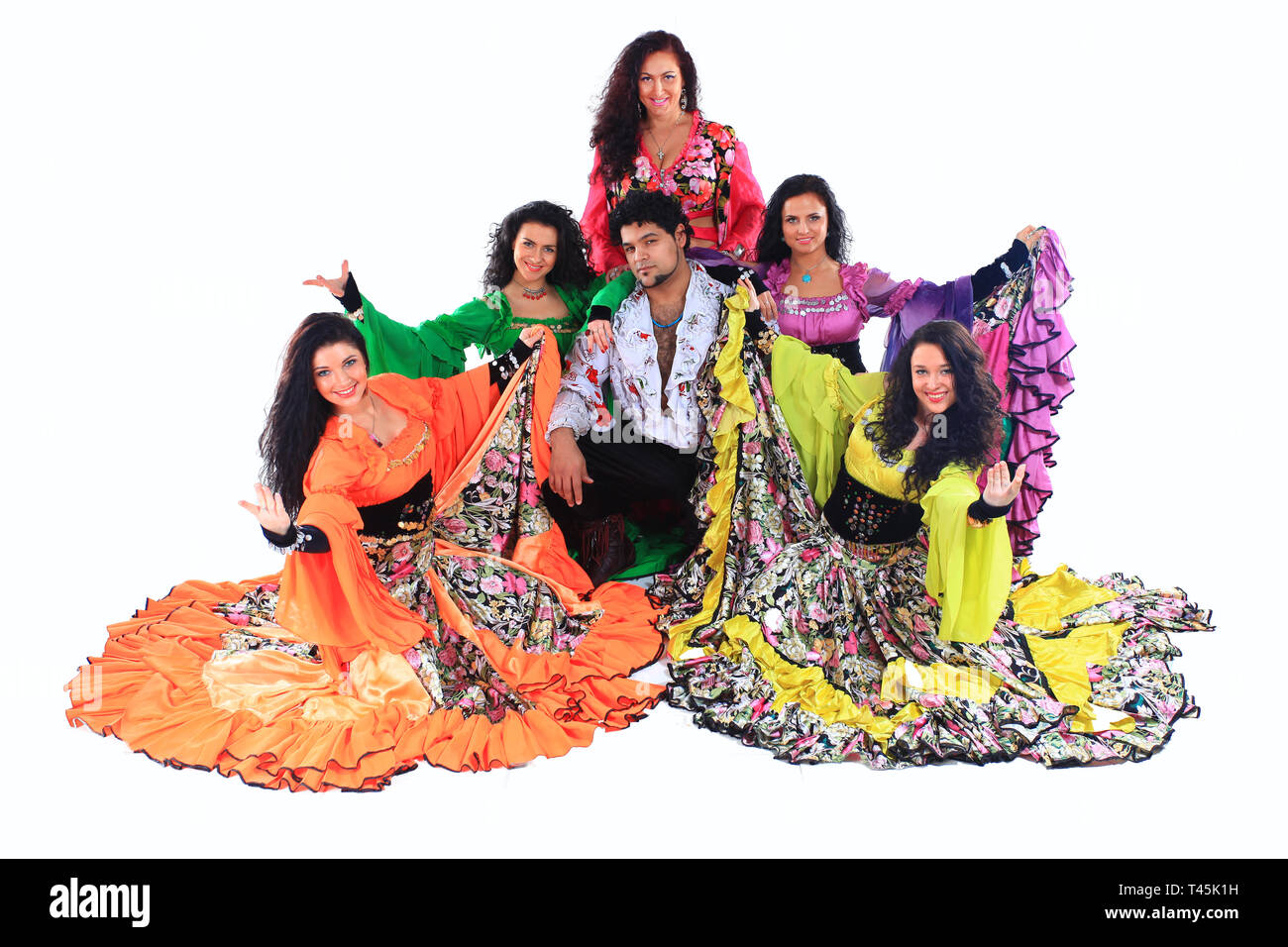 view from the top.the final moment of the Gypsy dance .isolated on a ...