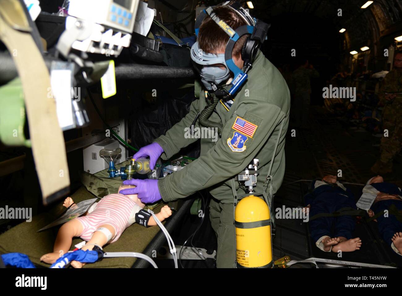 U.S. Air Force 1st Lt. Hunter Heggerston, a flight nurse with the 109th ...