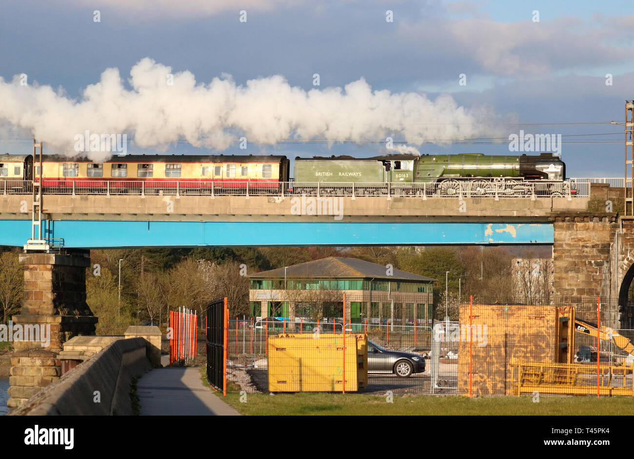 A1 steam loco 60163 Tornado crossing Carlisle Bridge on the West Coast ...