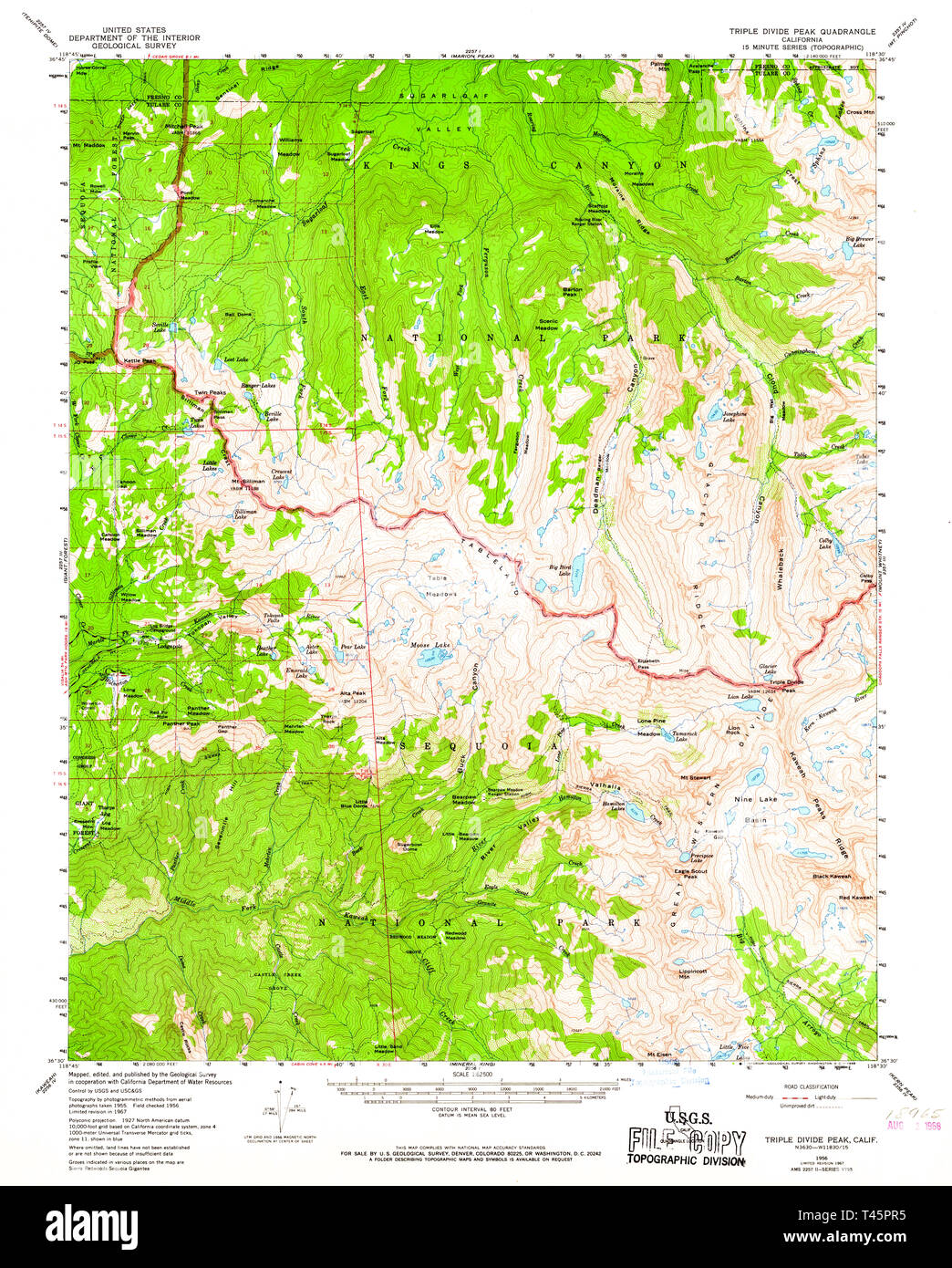 Triple divide peak map hi-res stock photography and images - Alamy