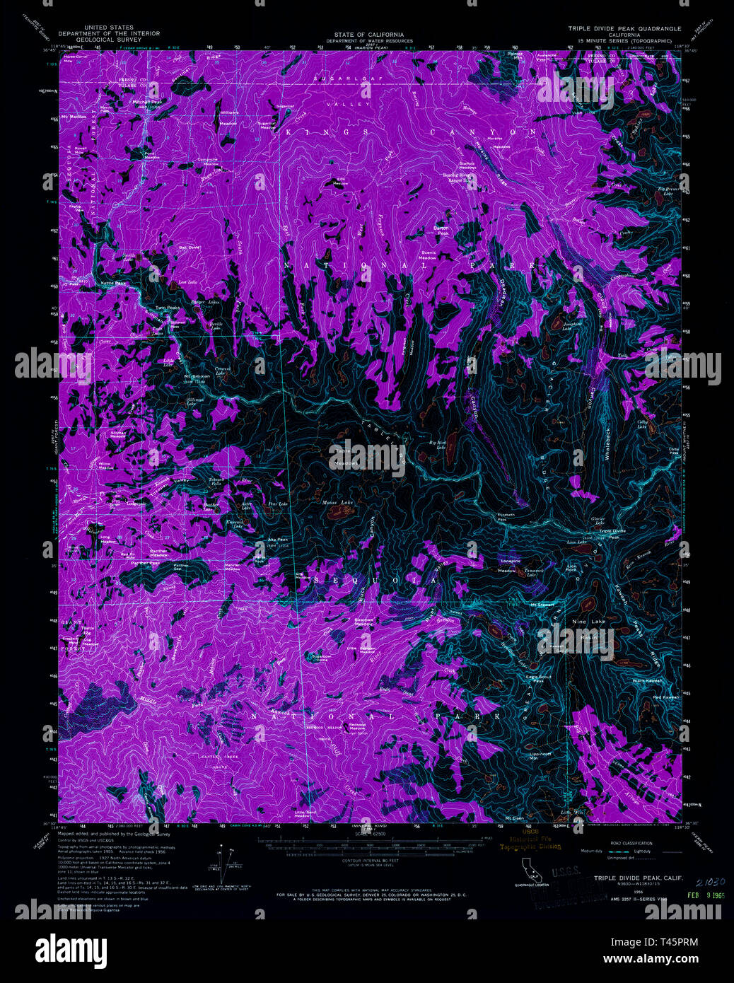 Triple divide peak map hi-res stock photography and images - Alamy