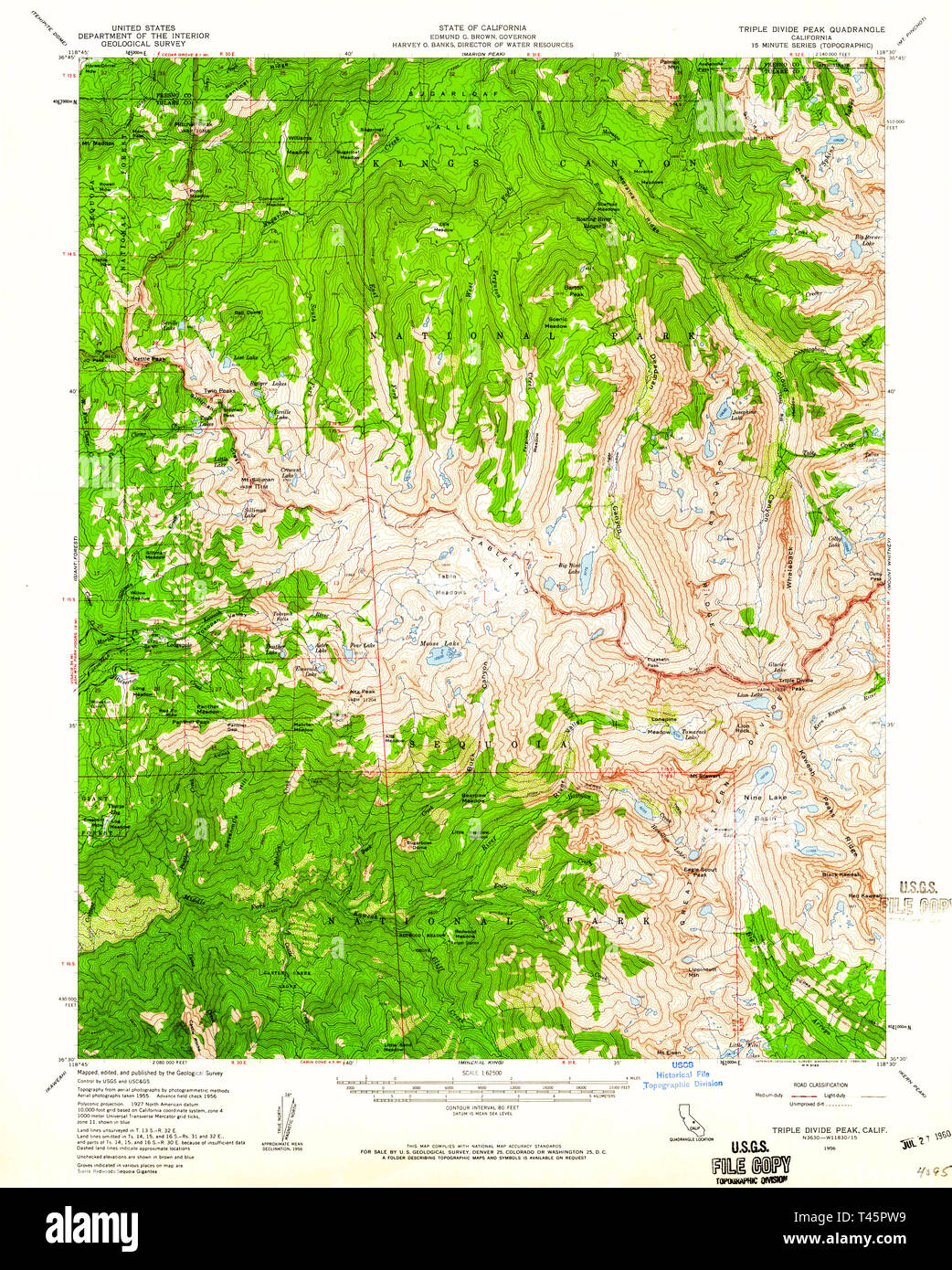 Triple divide peak map hi-res stock photography and images - Alamy