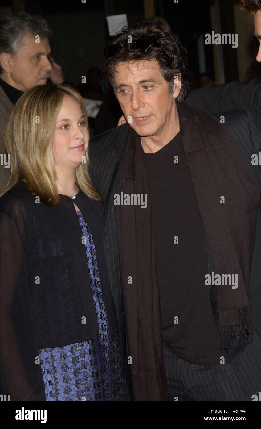 LOS ANGELES, CA. January 28, 2003: Actor AL PACINO & daughter at the ...