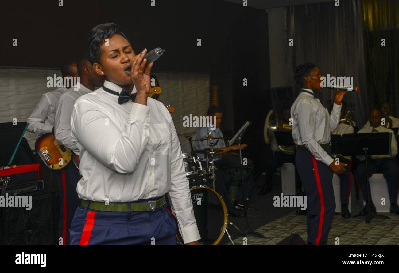 Members of the Rwanda Defence Force Band perform alongside U.S. Airmen ...