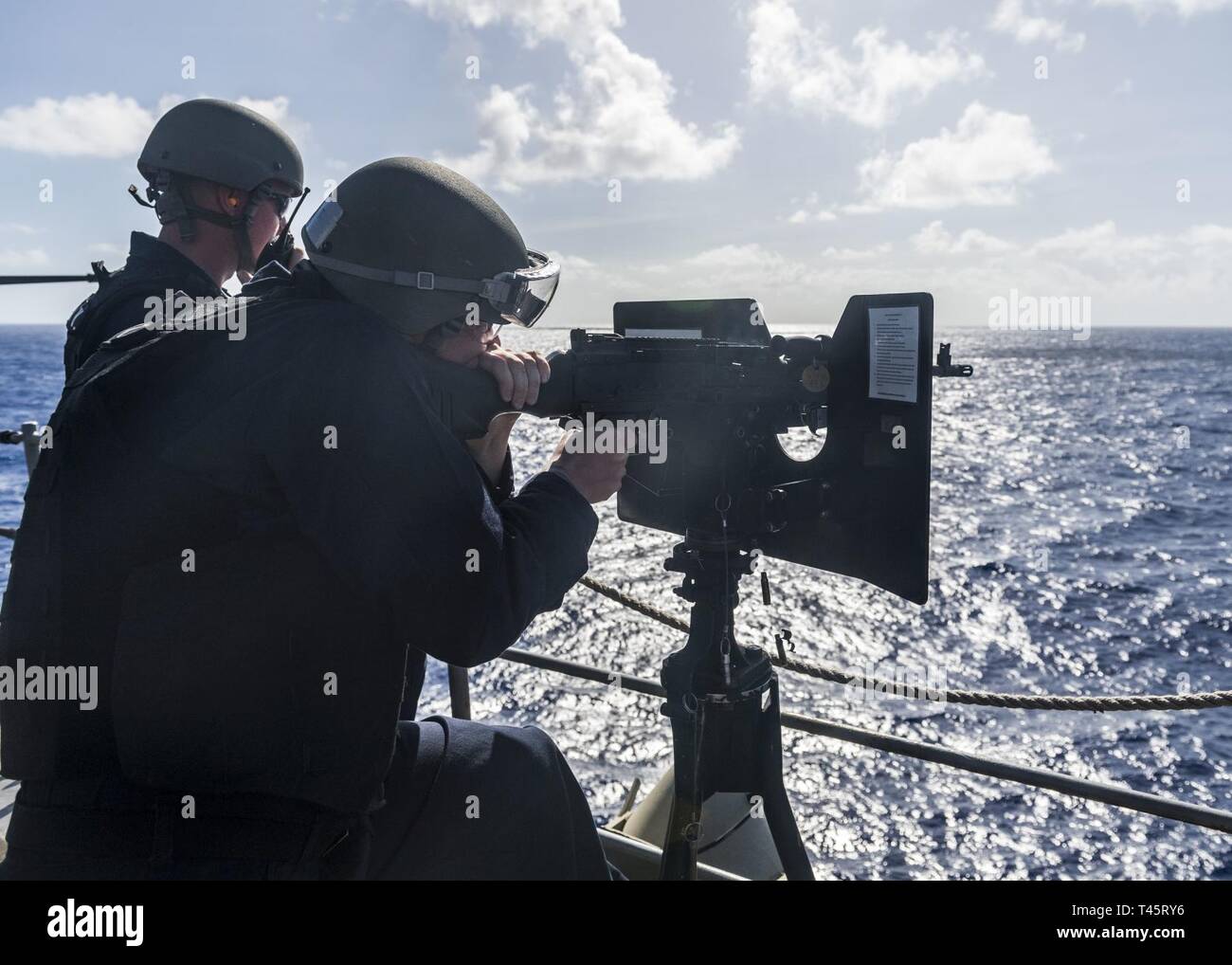 PACIFIC OCEAN (Mar. 08, 2019) – Navy Counselor 1st Class Thomas Hubbard ...