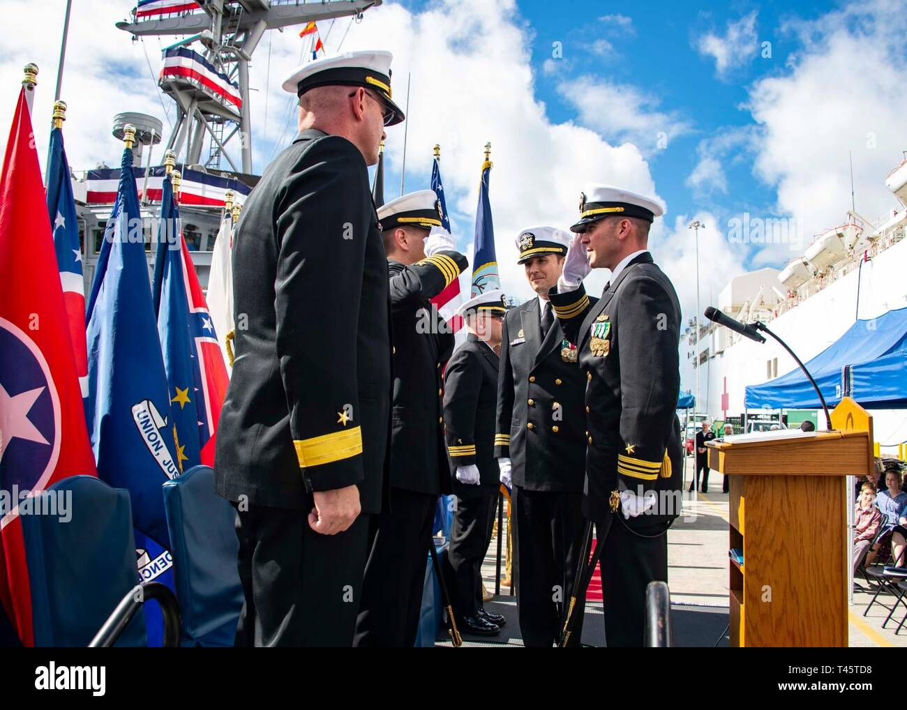 Lt. Cmdr. Shawn R. Callihan, commanding officer of the Avenger class ...