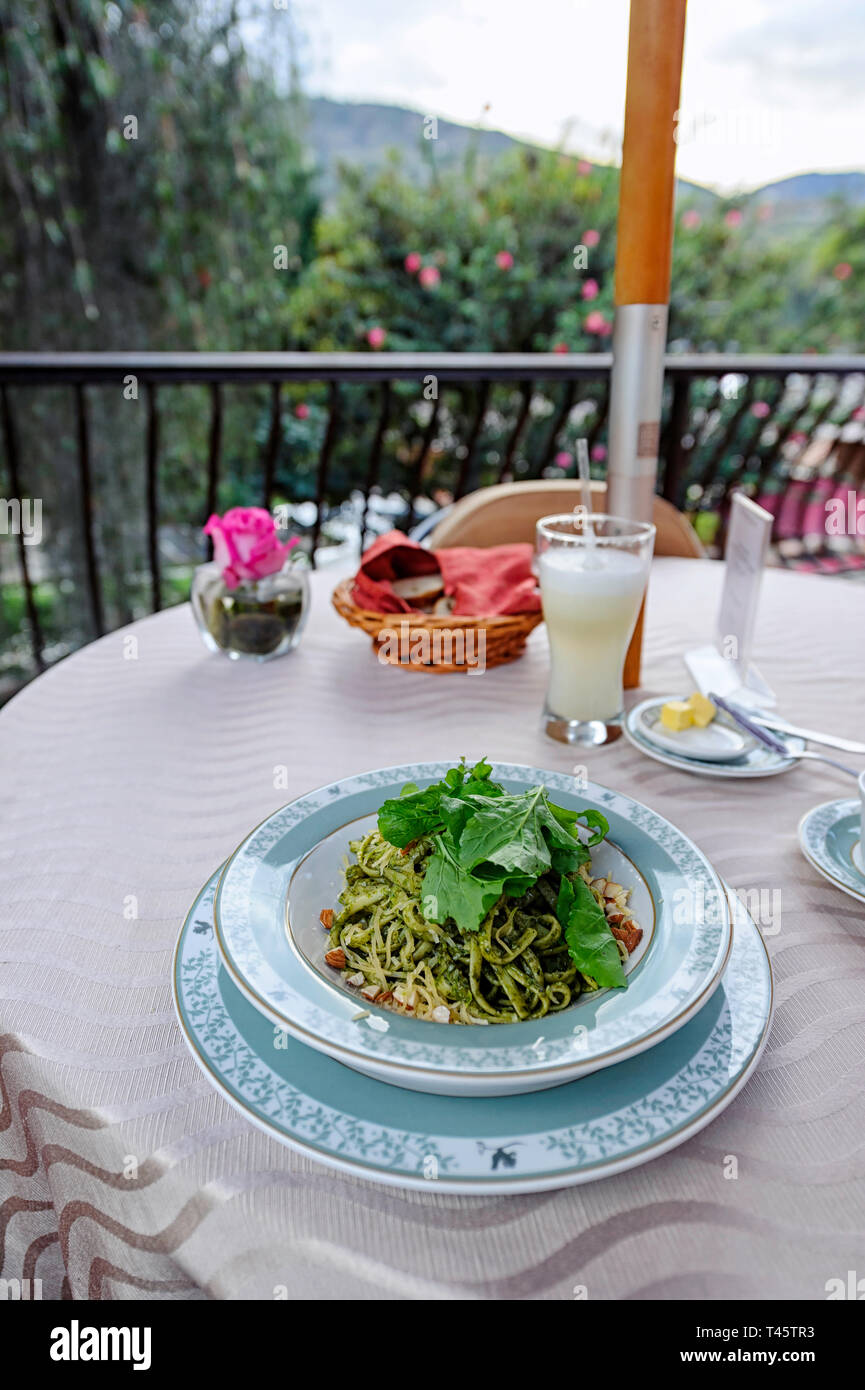 Salad appetizer being served in the Andes Mountains of Ecuador Stock ...