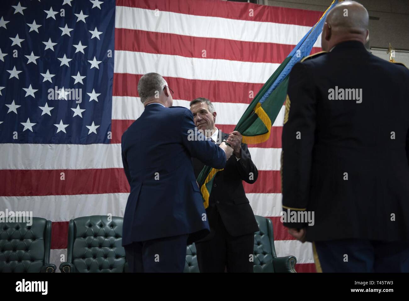 U.S. Air Force Maj. Gen. Steven Cray, left, adjutant general, Vermont ...