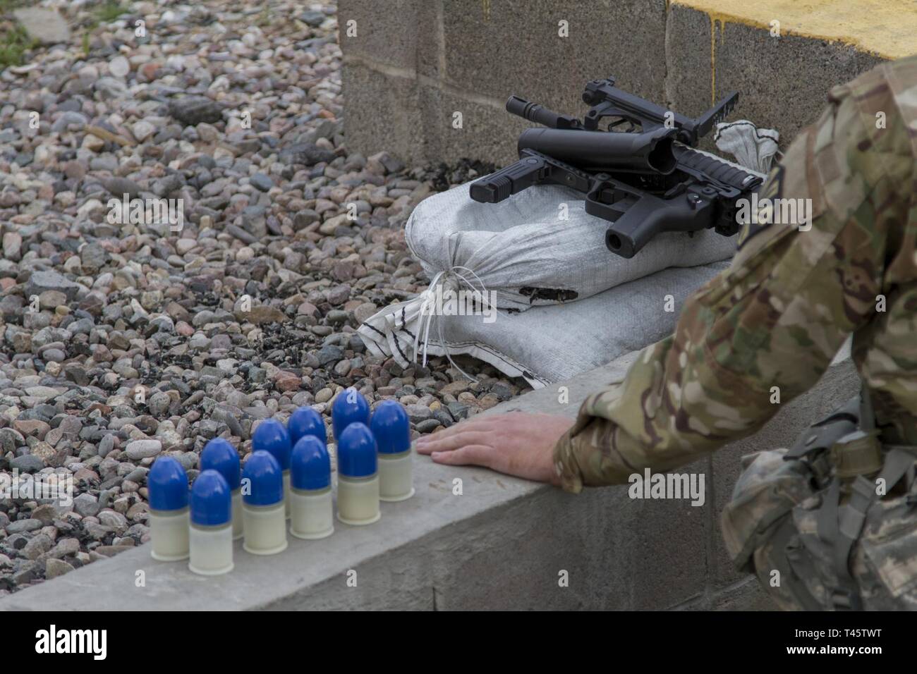 A soldier with the 159th Financial Management Support Detachment stands ...