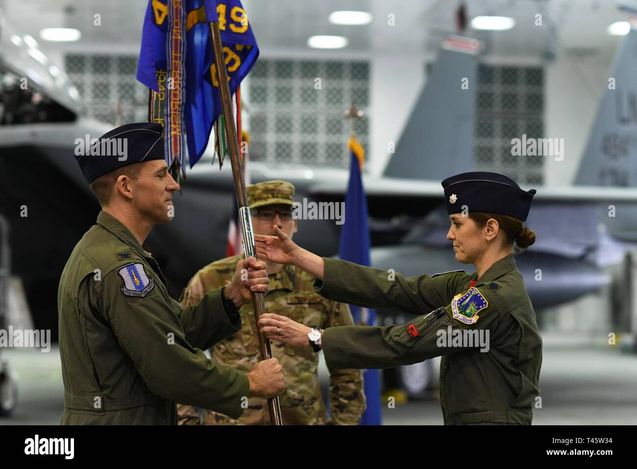 Lt. Col. Jaina L. Donberg, incoming494th Fighter Squadron commander ...