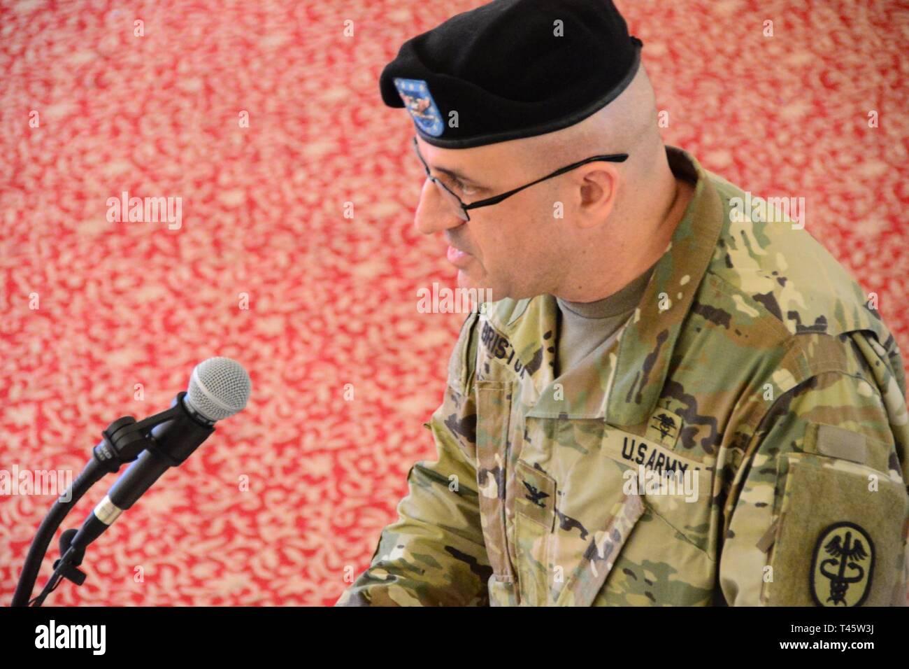 Col. Burke Bristow (outgoing commander) of the U.S. Army Health Clinic ...
